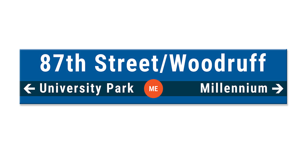 87th Street/Woodruff Sign – Metra Merch